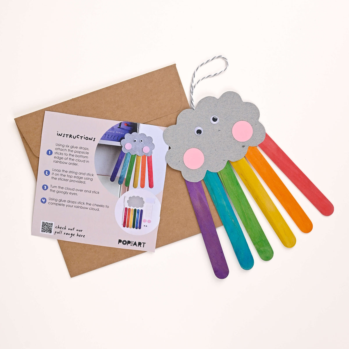 Mini Craft | Rainbow Cloud Hanging – Pop Goes the Art